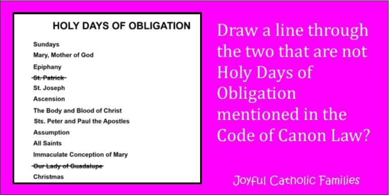 What are the Holy Days of Obligation?